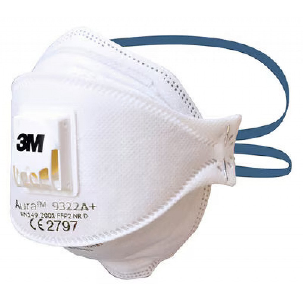 3M Particulate Respirator Aura P2 Mask 9322A+ Box of 10 | PROTRADE Online